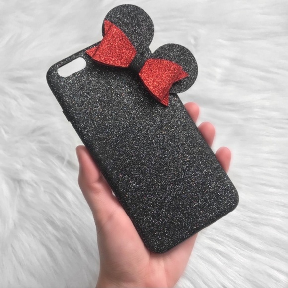 Accessories | New Minnie Mouse Black Glitter Iphone Case | Poshmark